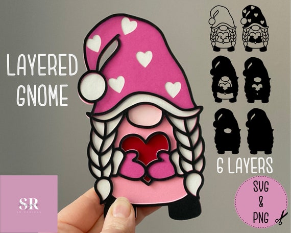 SVG: Layered Gnome Cut File. 3D Gonk Svg. Layered Gnome Svg. - Etsy UK