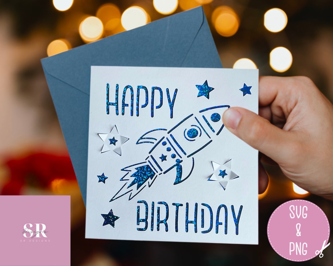 SVG: ‘pop Up’ Space Theme Birthday Card. Cut File. Card Making. Space ...