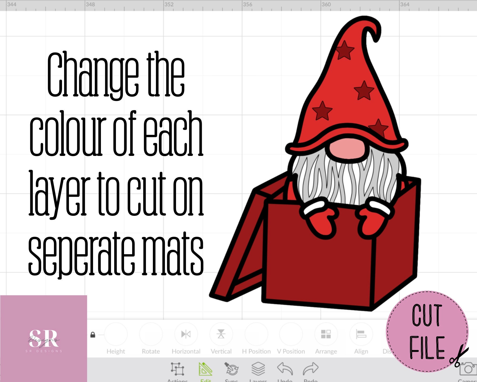 SVG: Layered Gnome Cut File. 3D Gonk Svg. Layered Gnome Svg. - Etsy