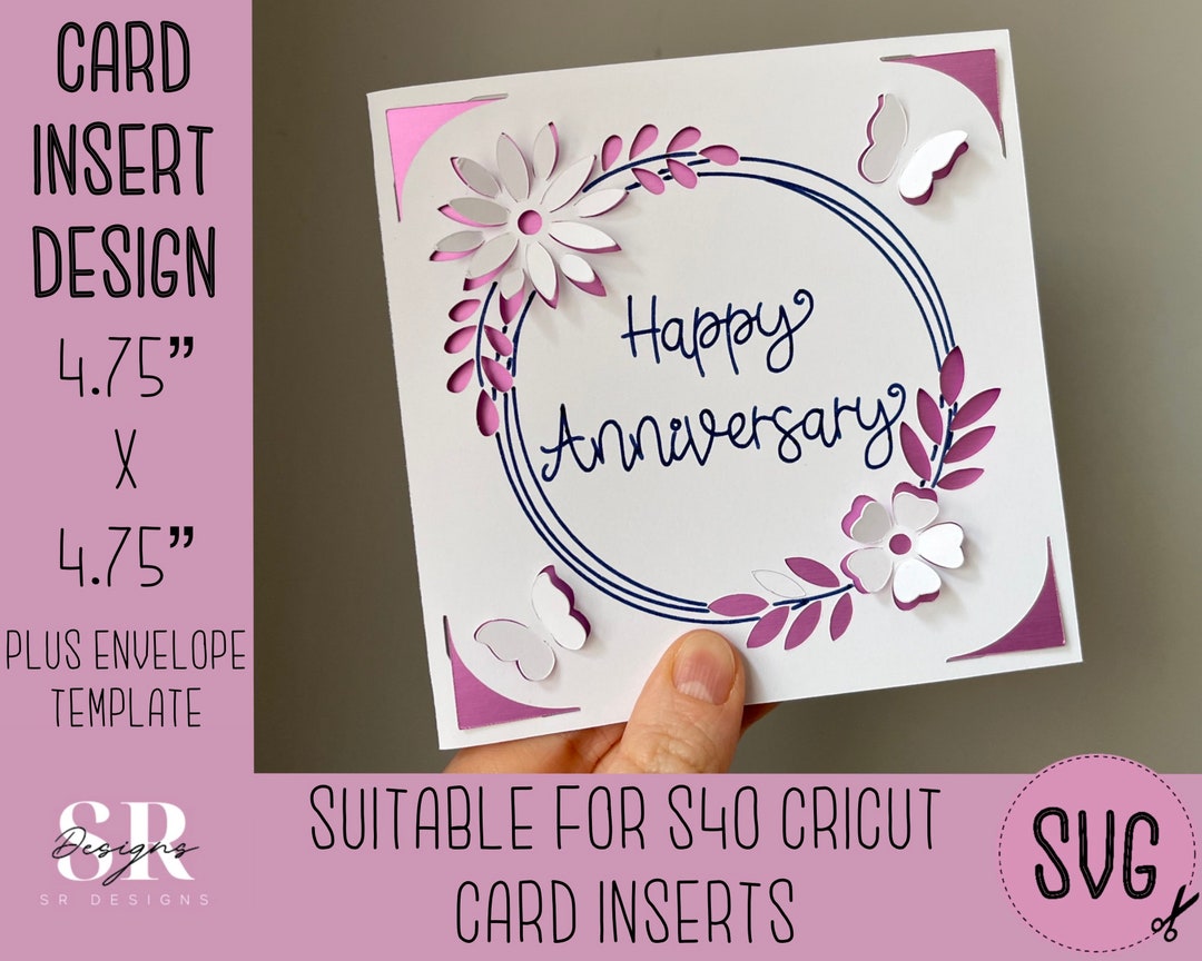 SVG: 3D Anniversary Insert Card. Cricut S40 Insert Card. Anniversary ...