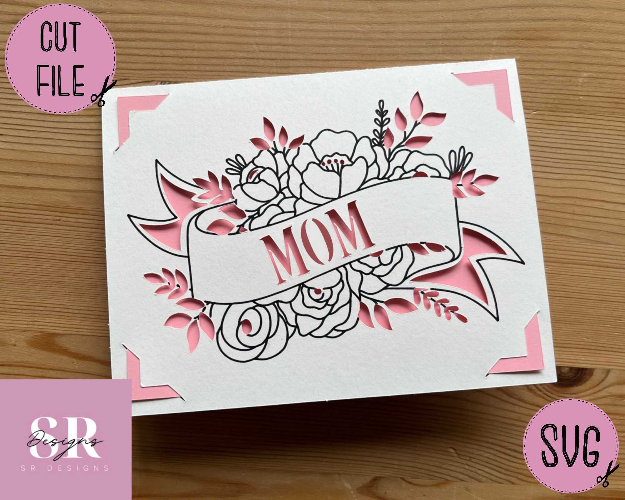 SVG: Mom Insert Card. Cricut Joy Friendly. Draw and Cut Card Design ...