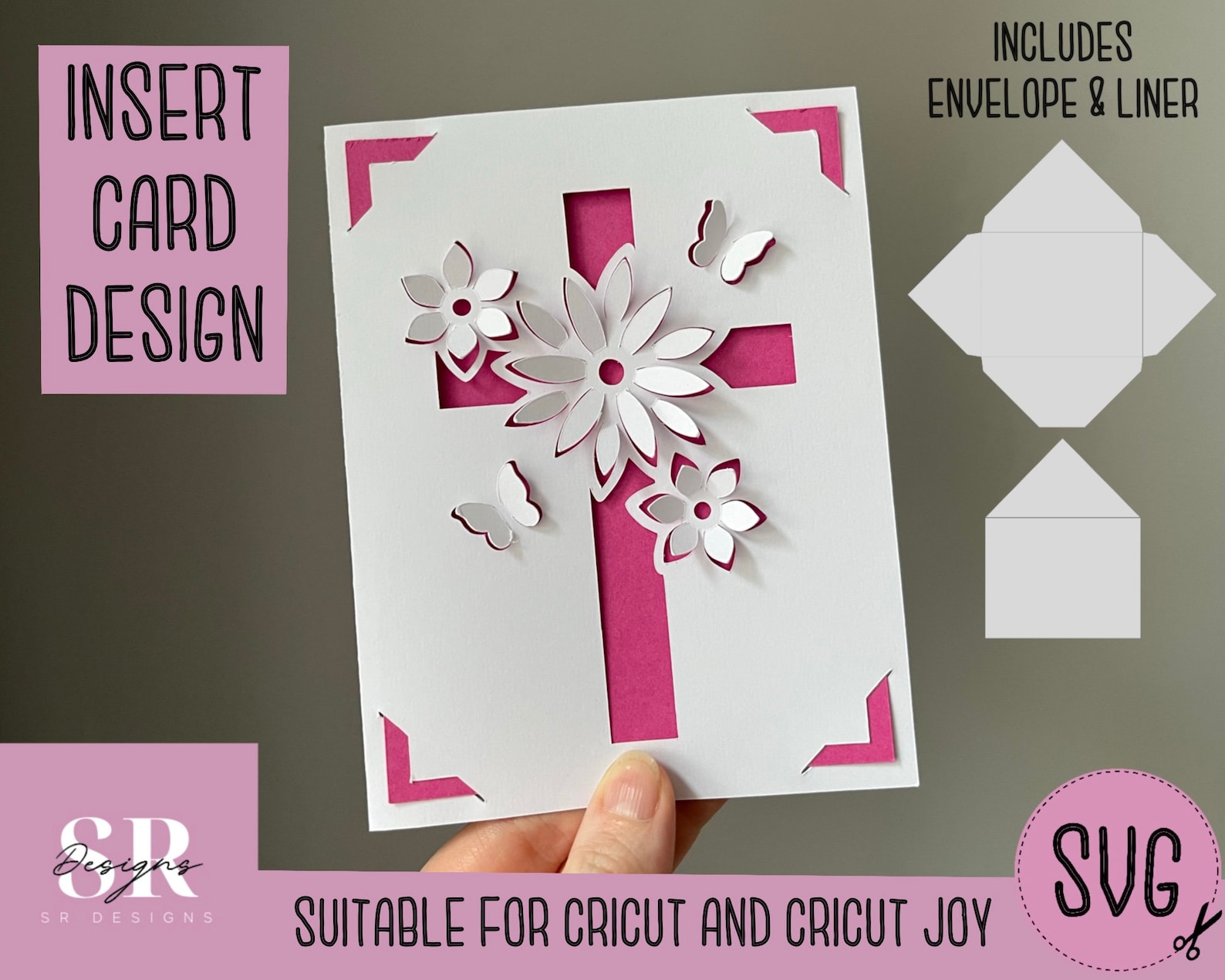 SVG: 3D Cross Insert Card. Cricut Joy Friendly. Draw and Cut Card ...