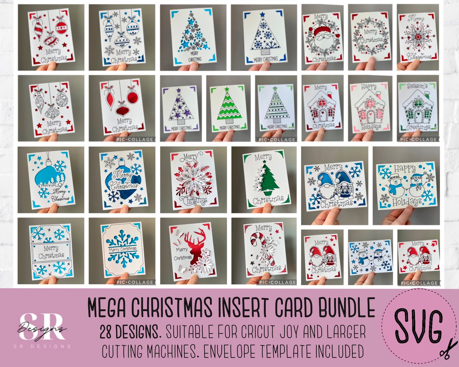 SVG: Mega Christmas Insert Card Bundle. Christmas Svg. Christmas Card ...