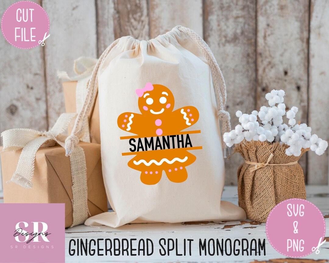 SVG: Gingerbread Woman Split Monogram Svg. Gingerbread Man Svg ...