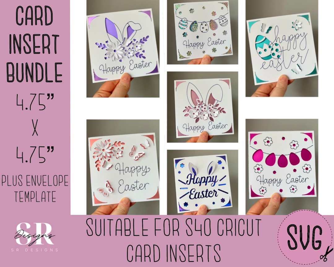SVG: Easter Insert Card Bundle. 7 Designs. Cricut S40 Insert Card ...