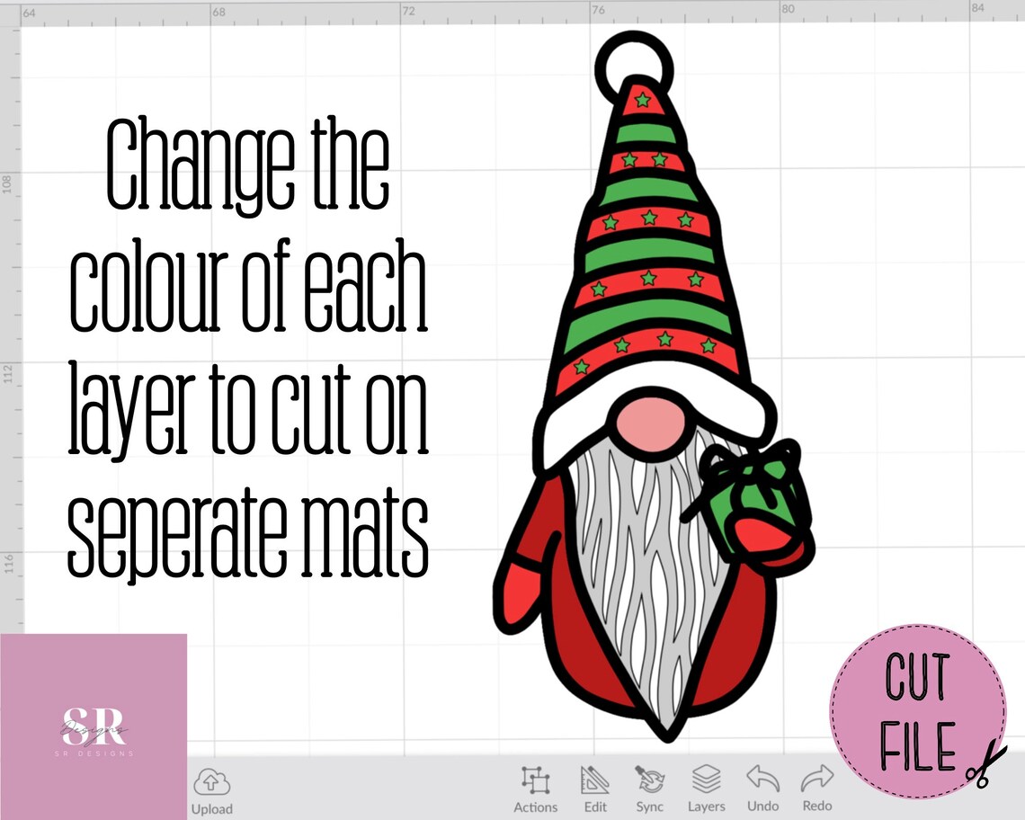 SVG: Layered Gnome Cut File. 3D Gonk Svg. Layered Gnome Svg. | Etsy