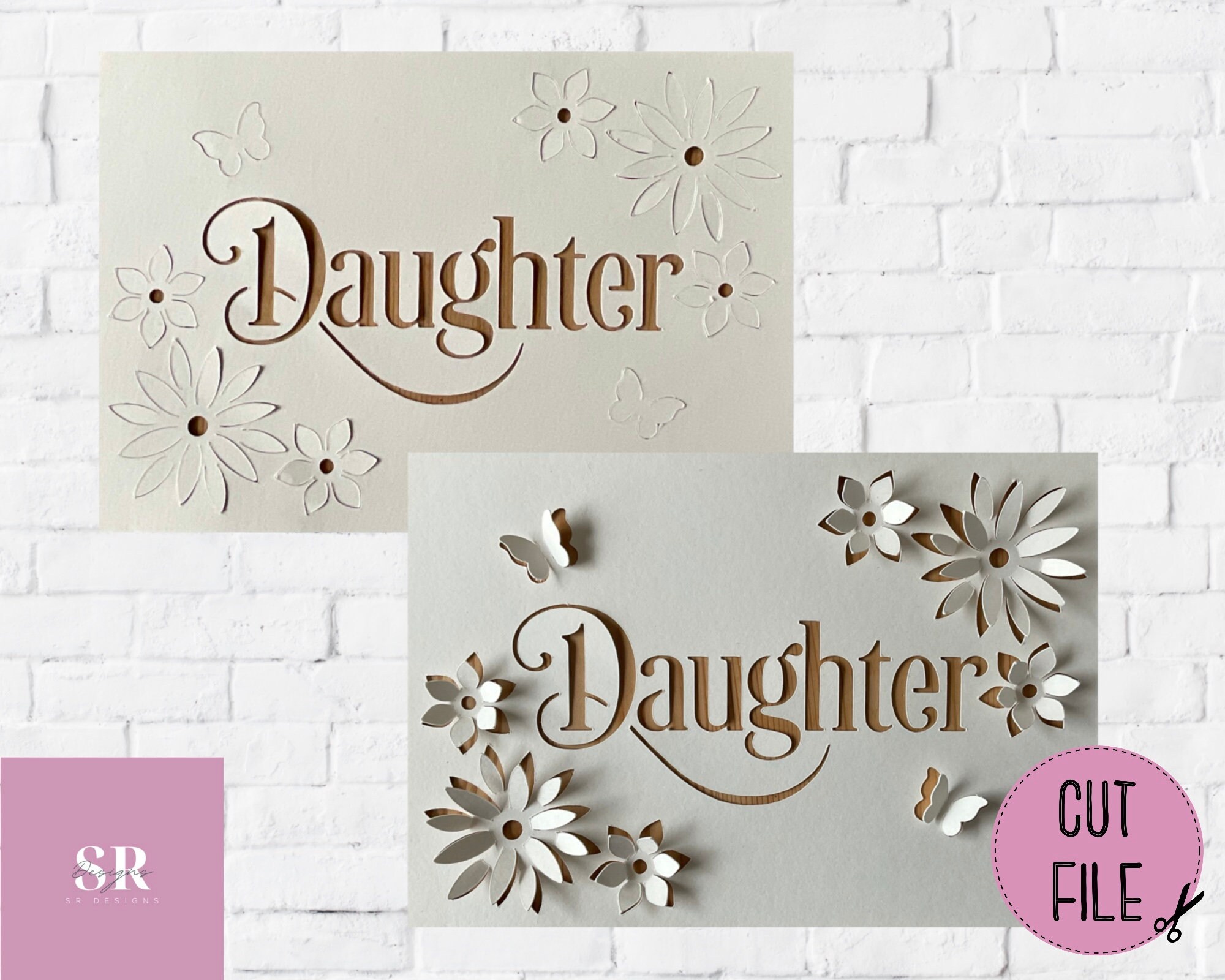 SVG: 3D Daughter Card. Happy Birthday. Daughter Card Svg. Pop - Etsy UK