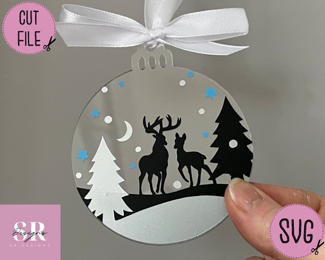 SVG: Reindeer Christmas Bauble Svg. Christmas Svg. Bauble Svg ...