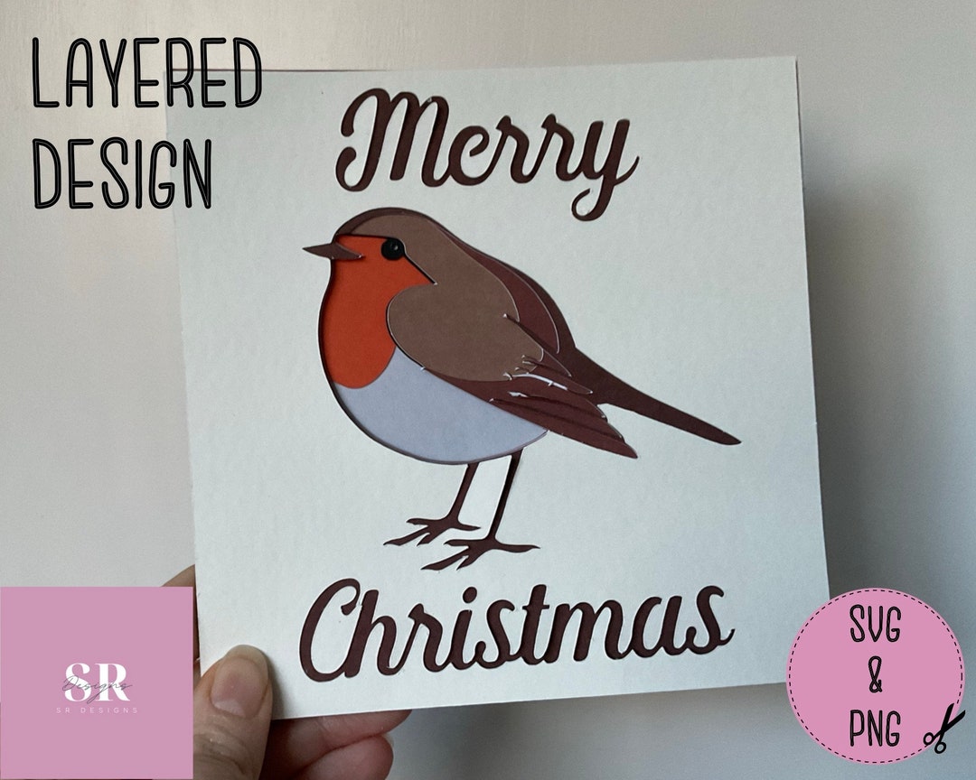 SVG: Layered Robin Cut File. 3D Robin Svg. Layered Robin Svg. Christmas ...