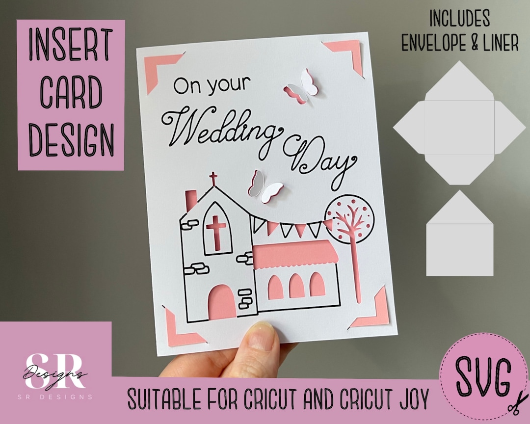 SVG: Wedding Insert Card. Cricut Joy Friendly. Draw and Cut Card Design ...