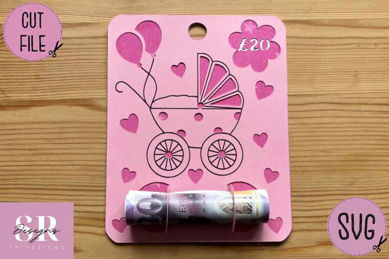 SVG: Baby Shower Money Card. Cricut Joy Friendly. Cut and Draw Card ...