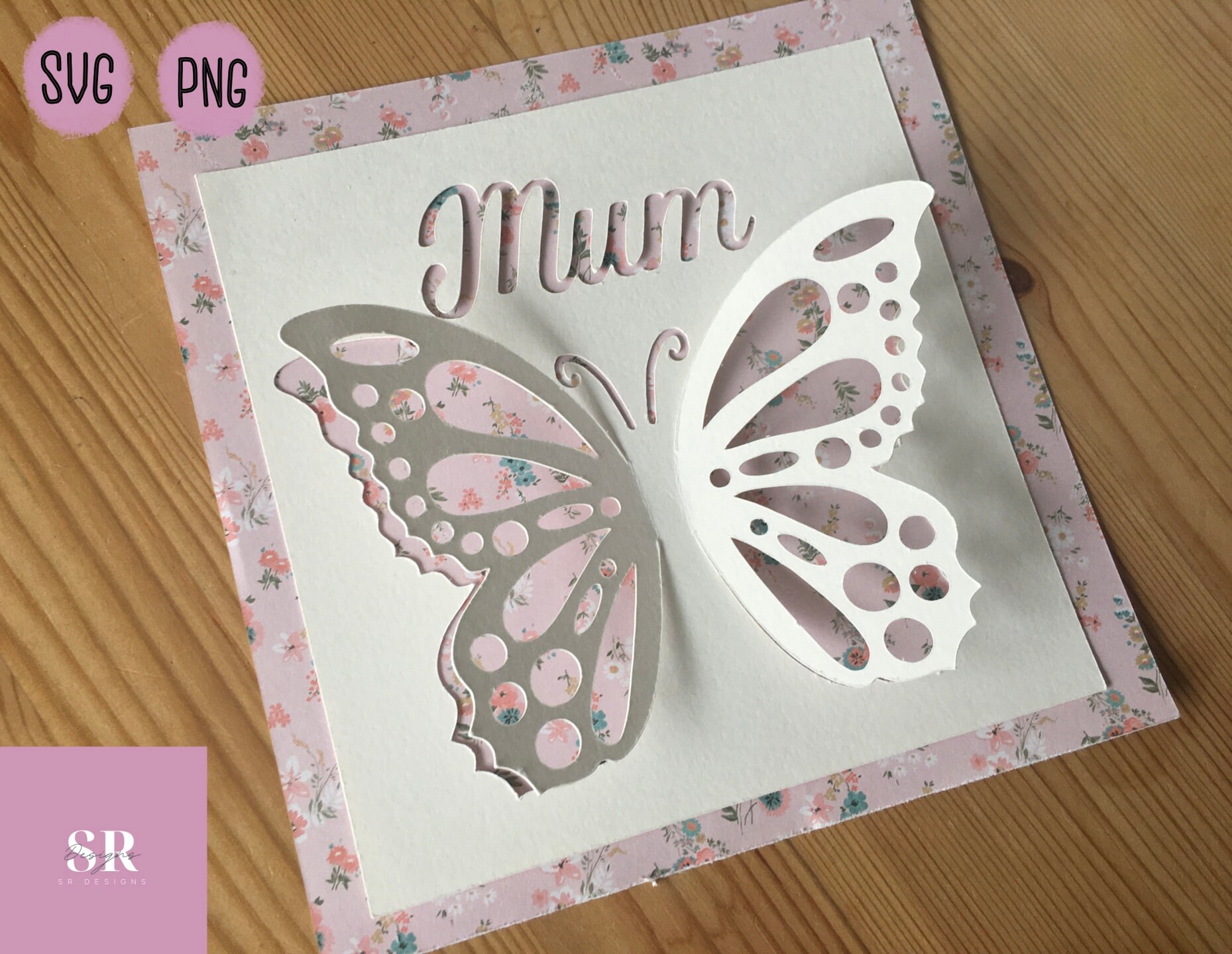 SVG: 3D/ pop up Butterfly Mum card digital download. | Etsy