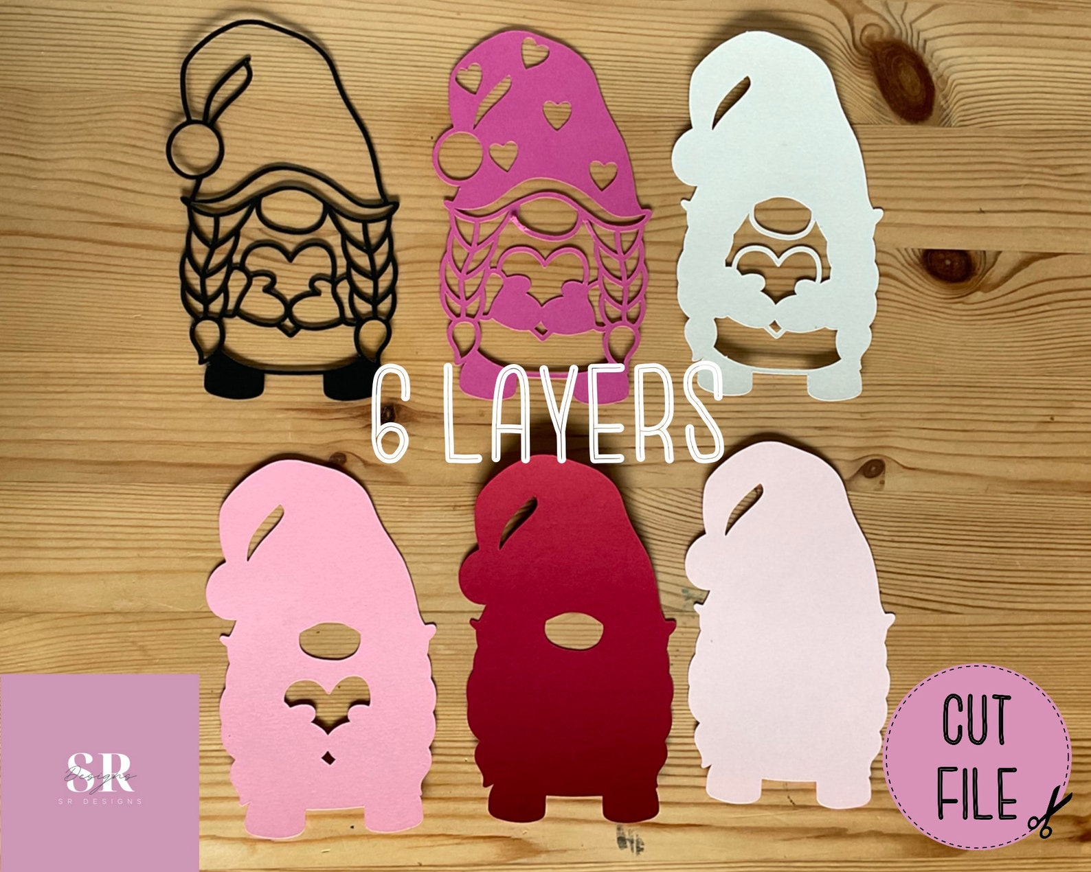 SVG: Layered Gnome Cut File. 3D Gonk Svg. Layered Gnome Svg. - Etsy UK