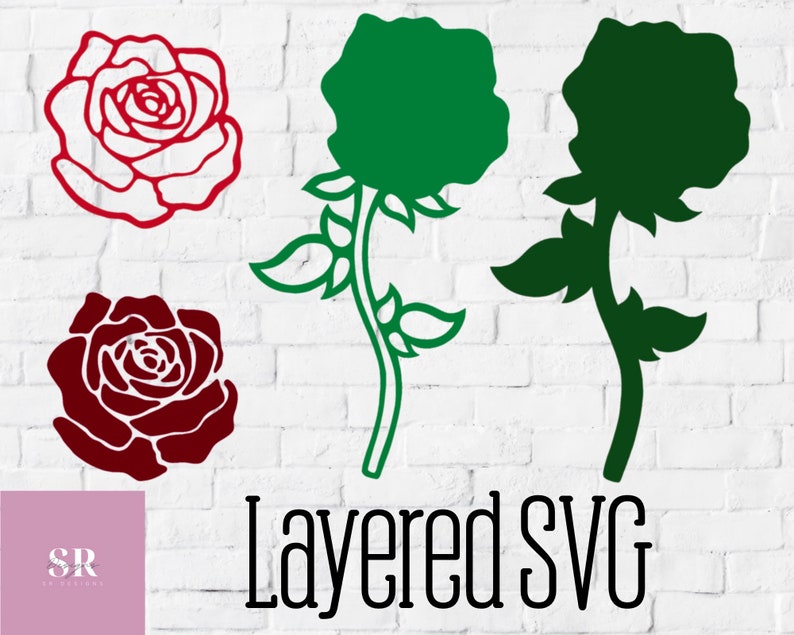 SVG: Layered Rose Svg. 4 Layers. Vinyl Cutting. Card Cutting. Rose ...