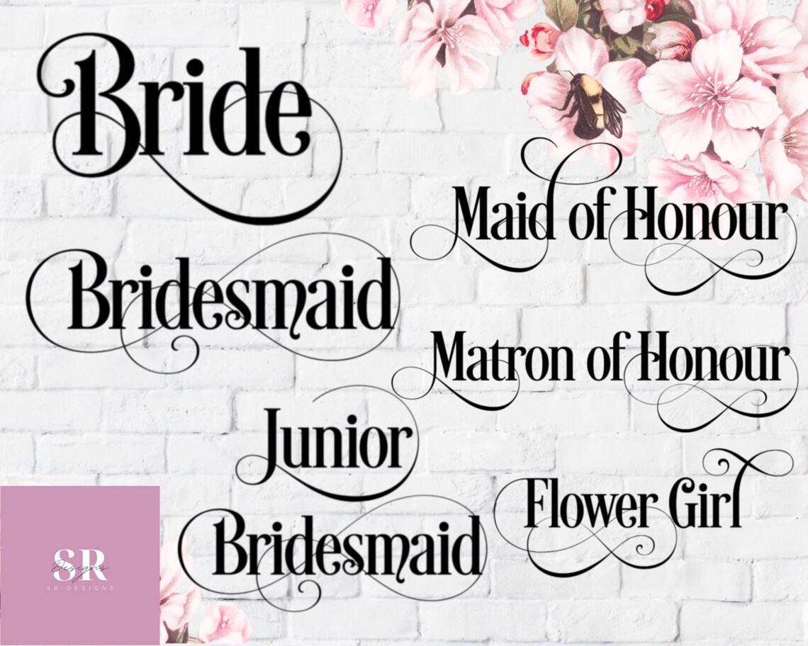 Wedding Party SVG Bundle. 20 Designs. Bridal Party Quotes. Wedding ...