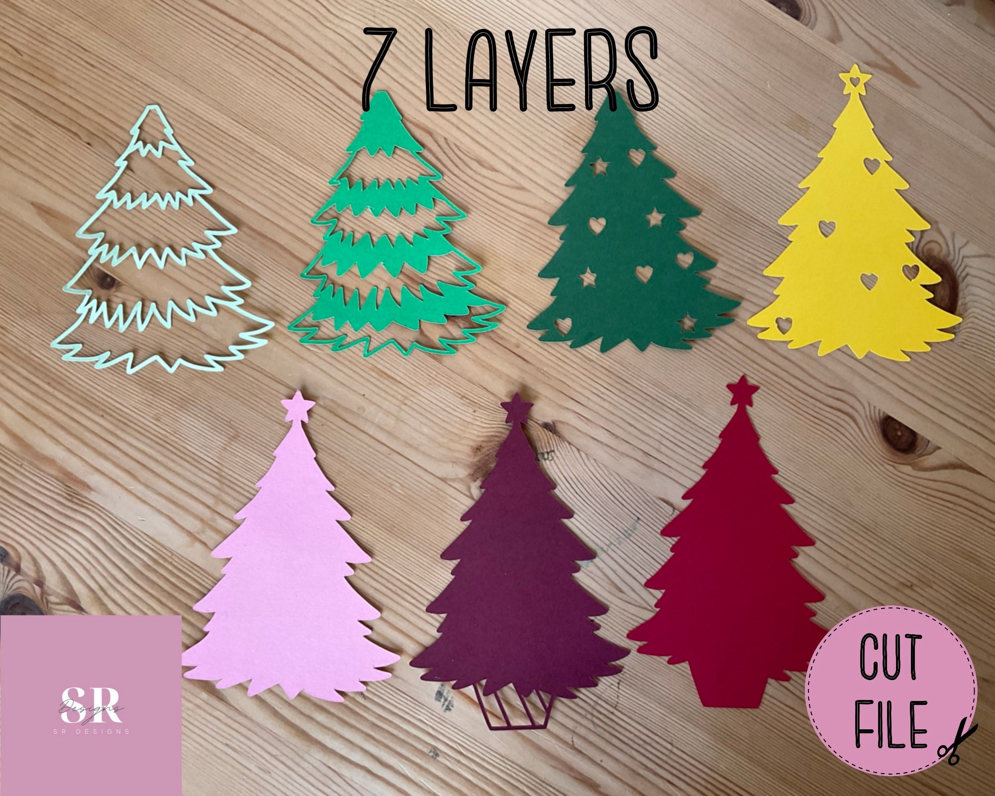 SVG: 3D Layered Christmas Tree. Paper Cutting. Layered Svg. Christmas ...