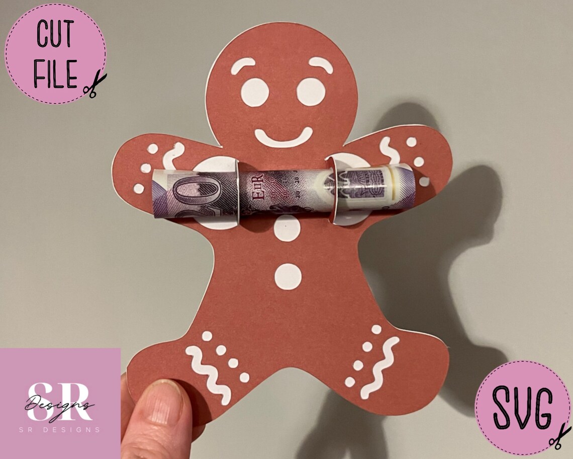 SVG: Gingerbread Man Money Card. Christmas Money Holder. - Etsy