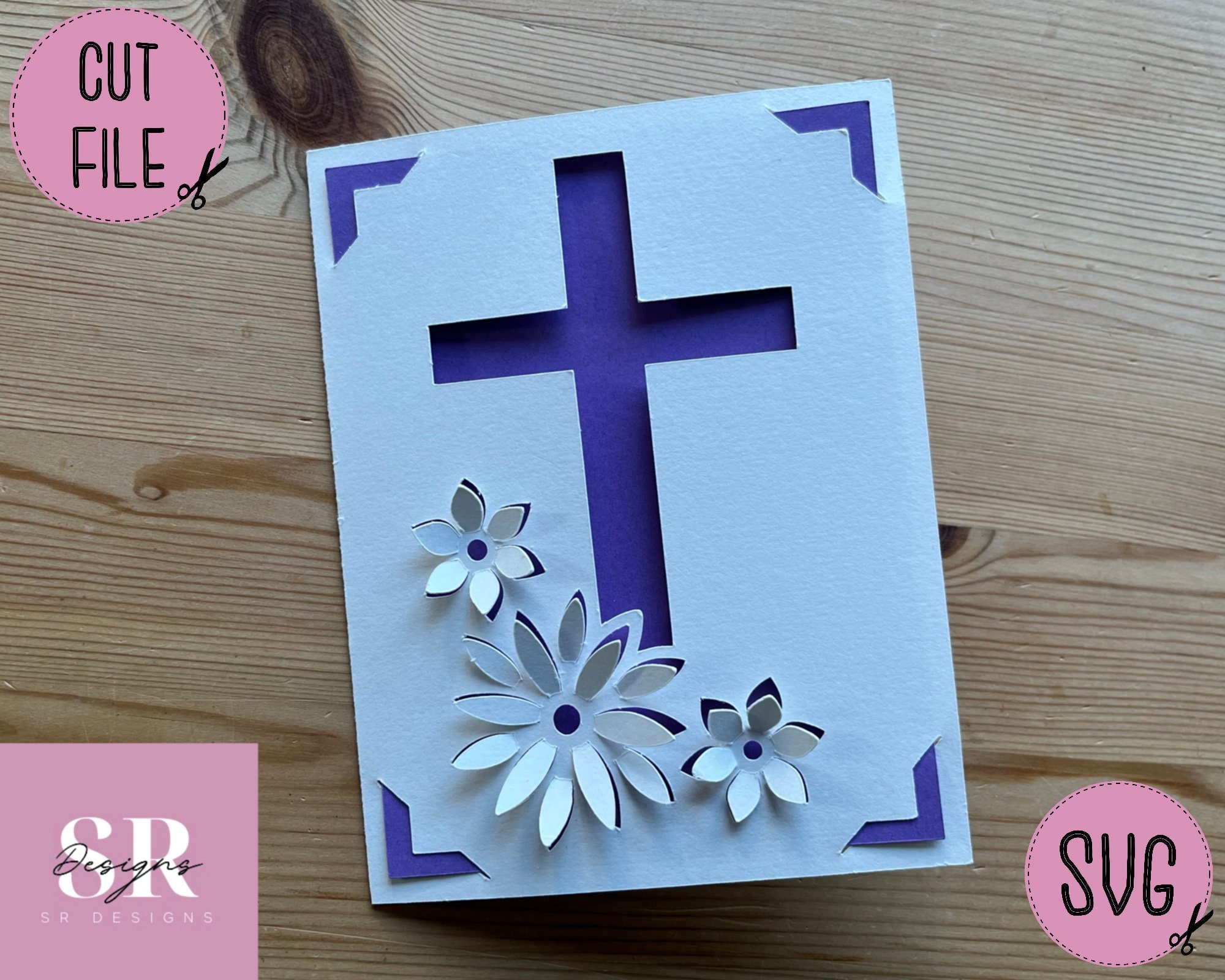 SVG: 3D Cross Insert Card. Cricut Joy Friendly. Draw and Cut Card ...