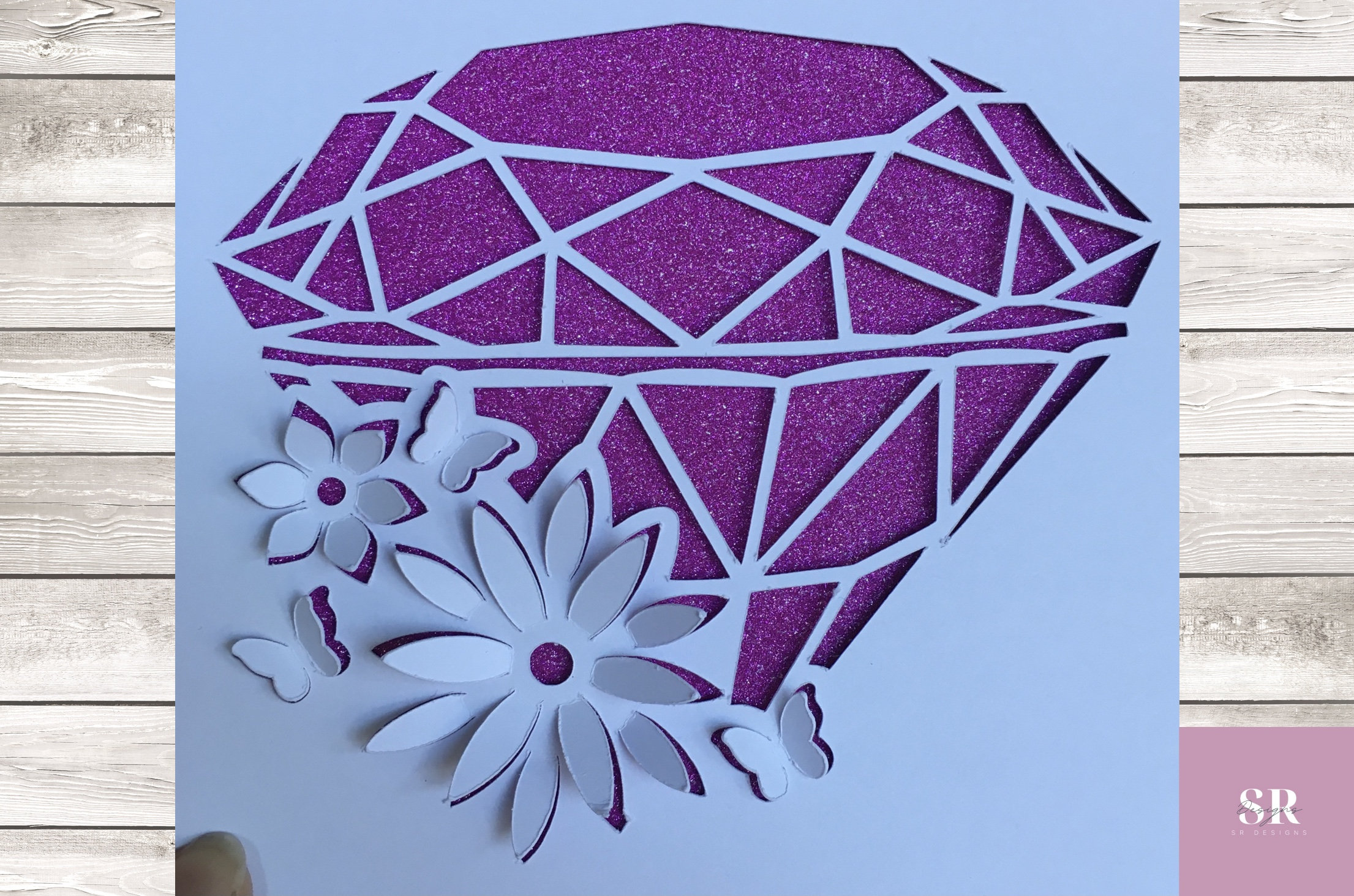 SVG: 3D Diamond. Paper Cutting. Diamond Cut File. Diamond SVG. - Etsy