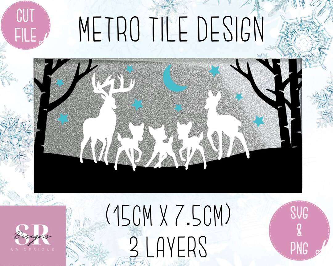 SVG: Christmas Tile Svg. Reindeer Family Svg. Subway Tile Svg ...