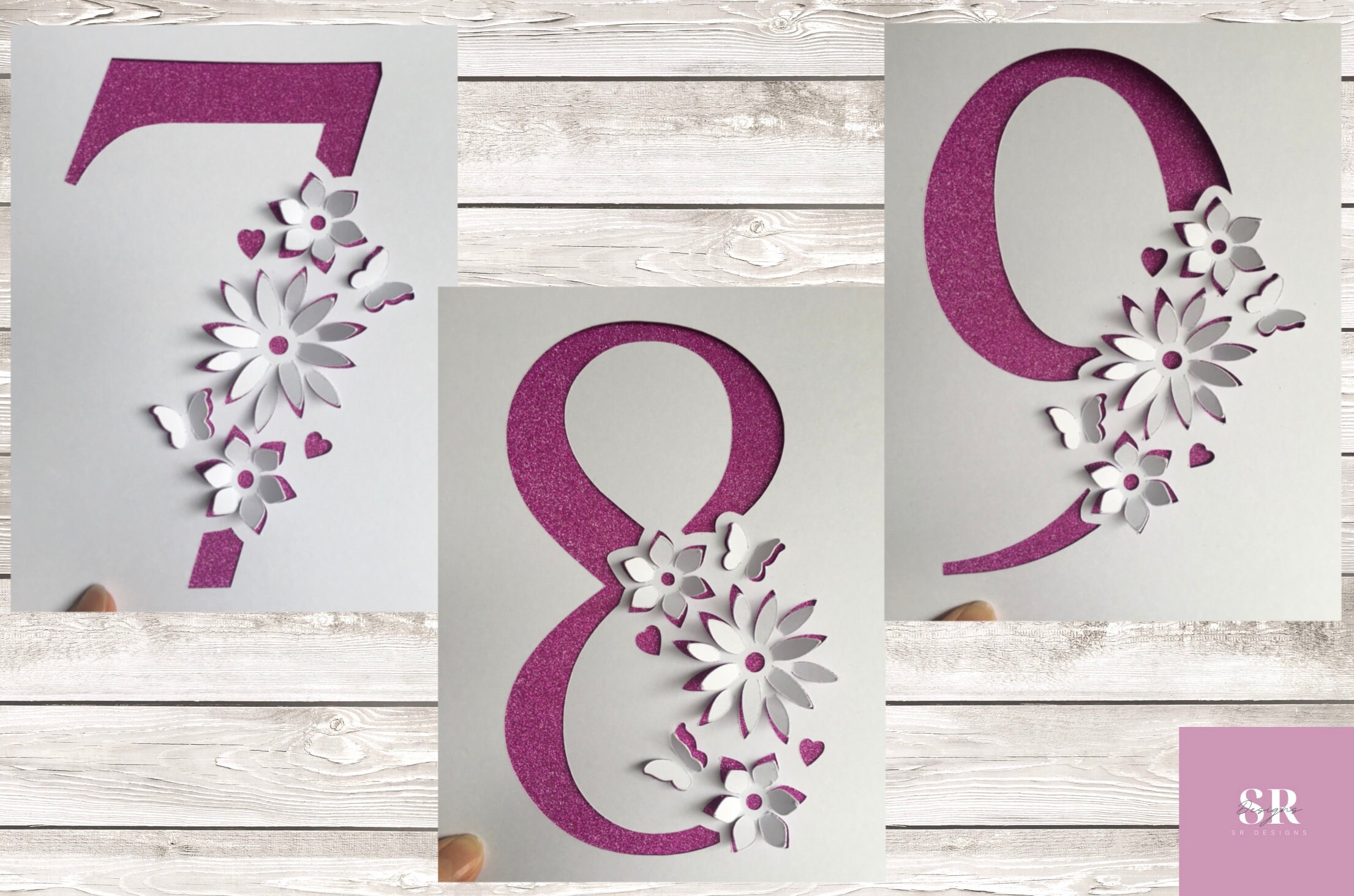 SVG: Pop Up/ 3D Number Bundle. Numbers 0-9. Number Pop Up. Floral Pop ...