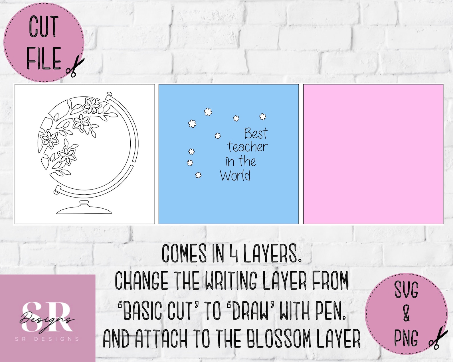 SVG: ‘pop Up’/ 3D Best Teacher. Digital Download. Paper Cutting ...