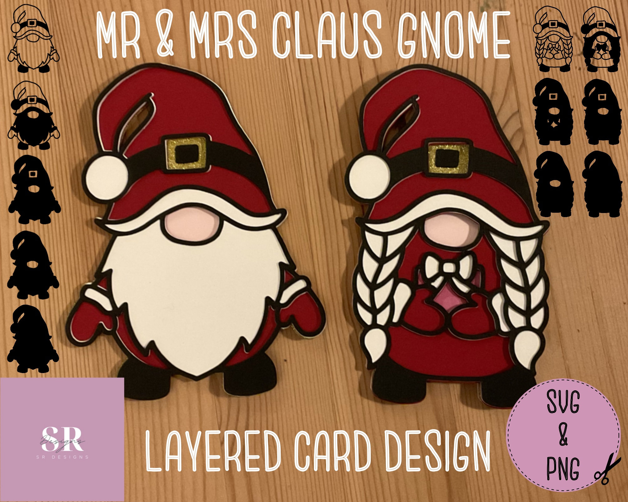 SVG: Layered Gnome Bundle. 3D Gonk Svg. Layered Gnome Family - Etsy UK