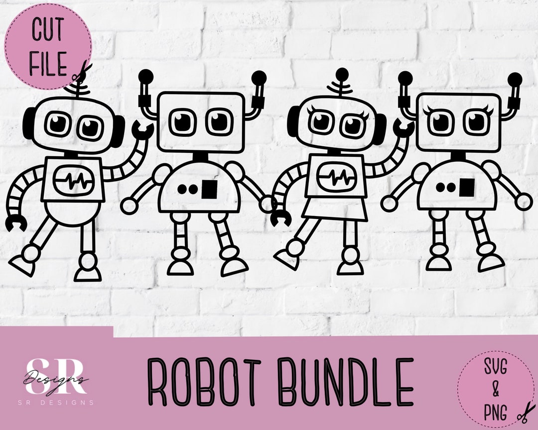 SVG: Robot Bundle. Cute Robot Svg. Cute Robot Cut Files. Girl Robot ...