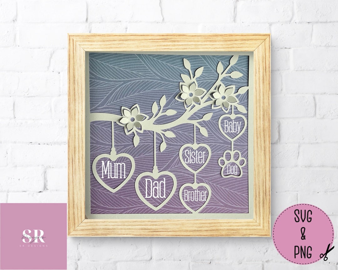 SVG: 3D Family Tree Card. Digital Download. Paper Cutting. Family Tree ...