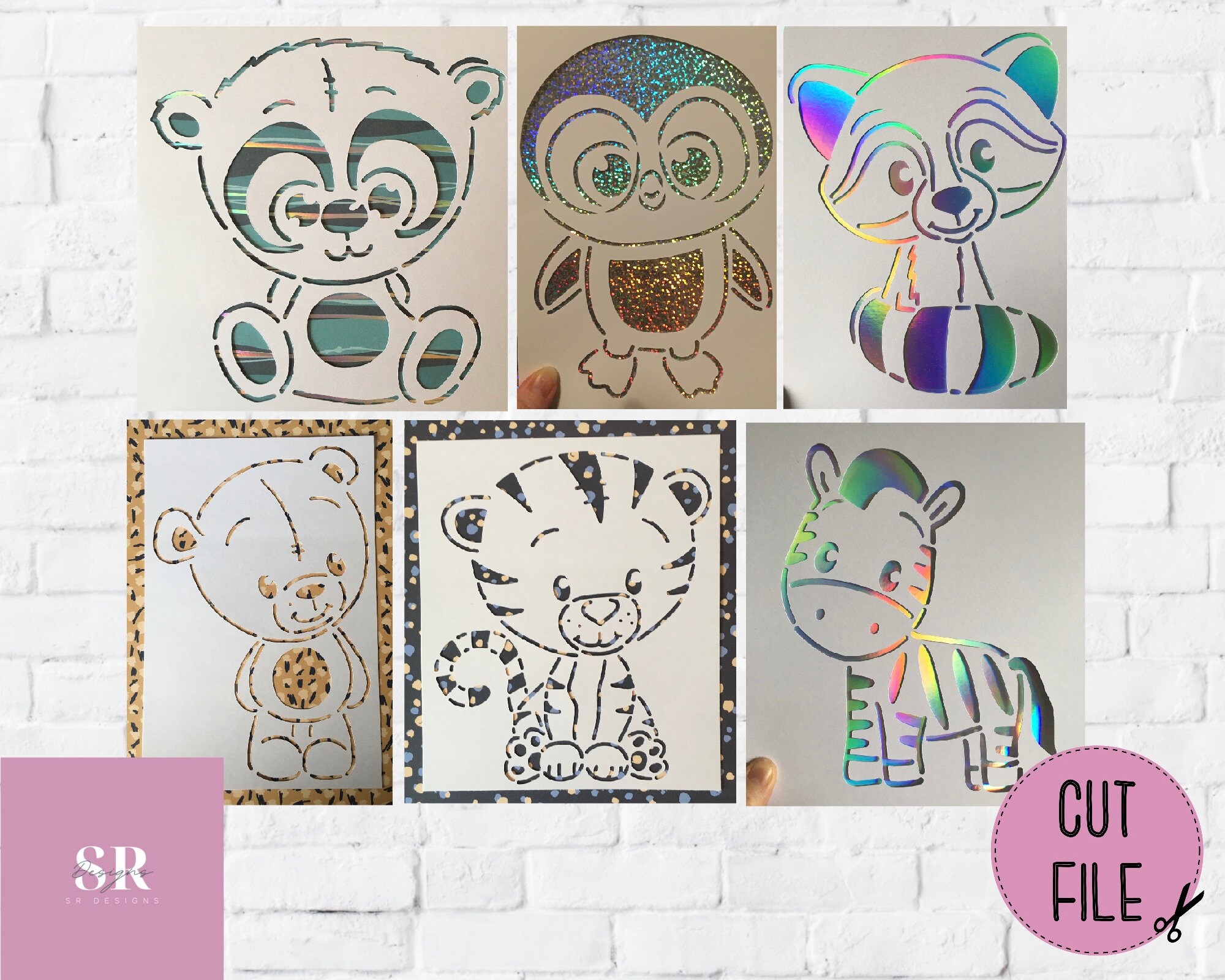 SVG Bundle: 20 Cute Animal Cut Files. Card Cutting or Vinyl Cutting. 20 ...