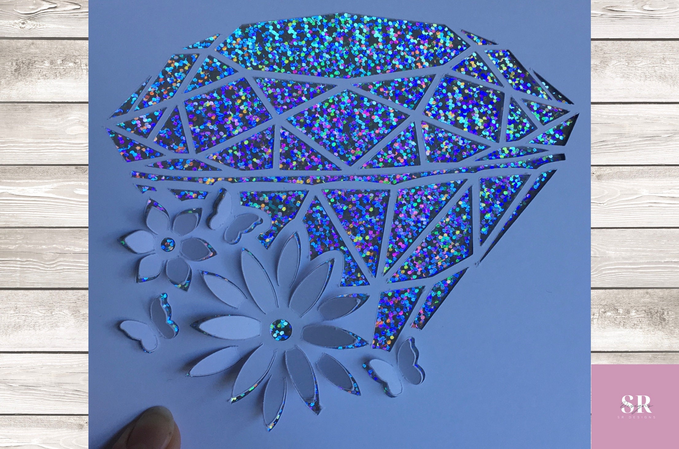 SVG: 3D Diamond. Paper Cutting. Diamond Cut File. Diamond SVG. - Etsy