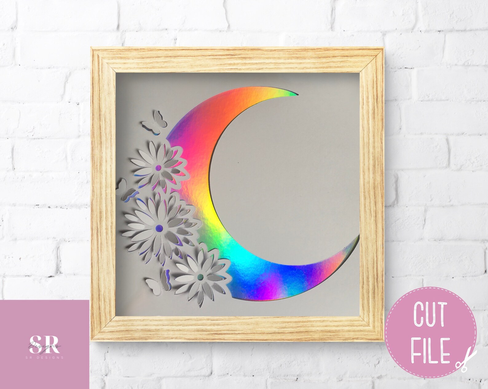 SVG: 3D Floral Moon. Digital Download. Paper Cutting. Floral Moon Svg ...