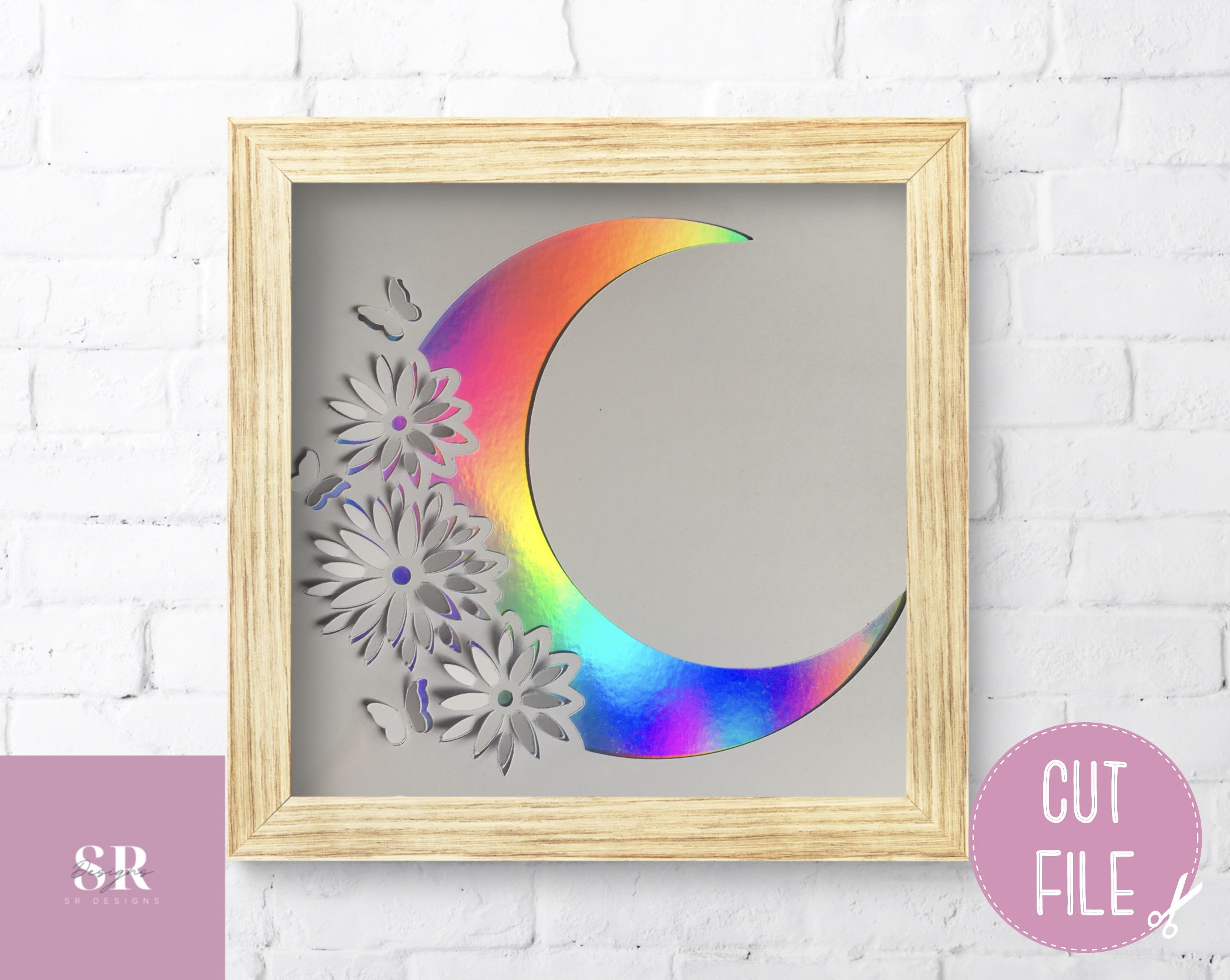 SVG: 3D Floral Moon. Digital Download. Paper Cutting. Floral Moon Svg ...