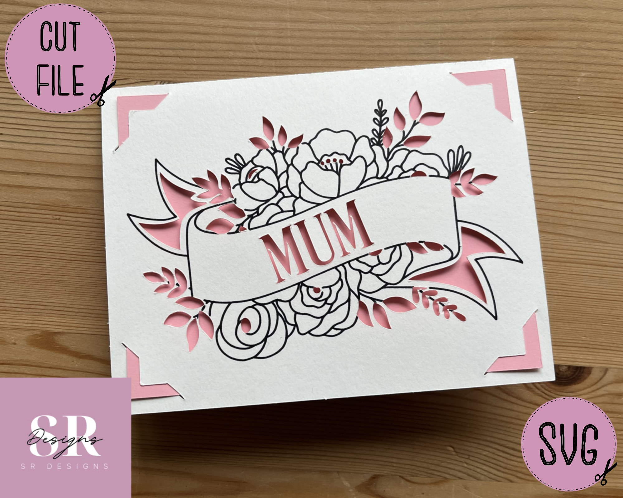 SVG: Mum Insert Card. Cricut Joy Friendly. Draw and Cut Card | Etsy