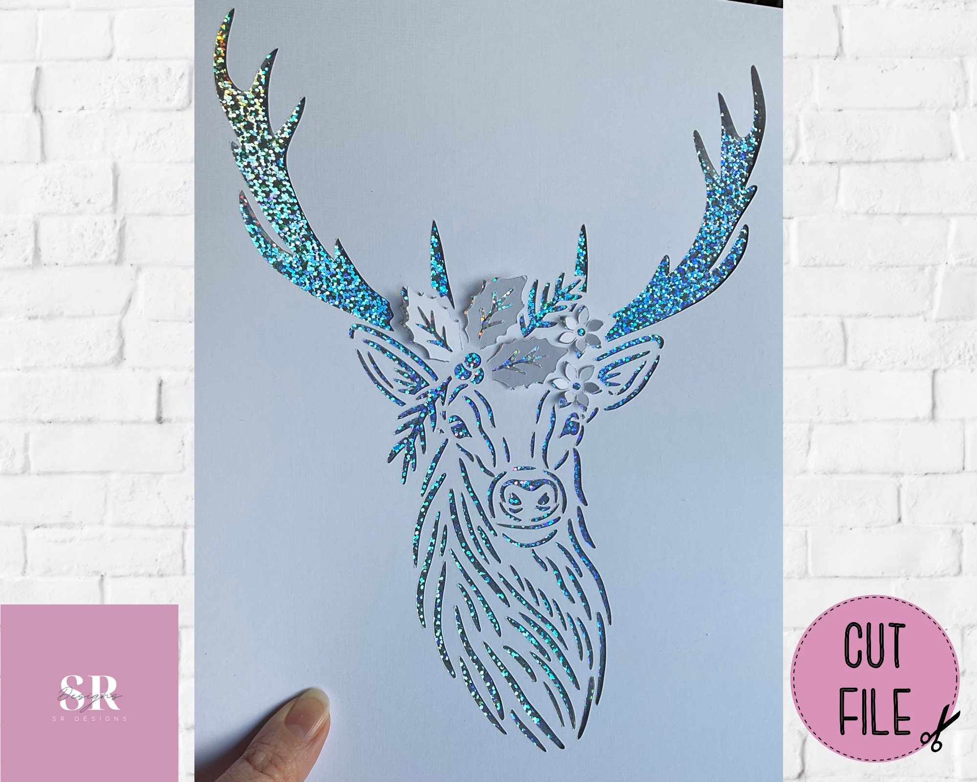 SVG: 3D Christmas Deer. Pop up Stag Svg. Christmas Stag Svg. Pop up Svg ...