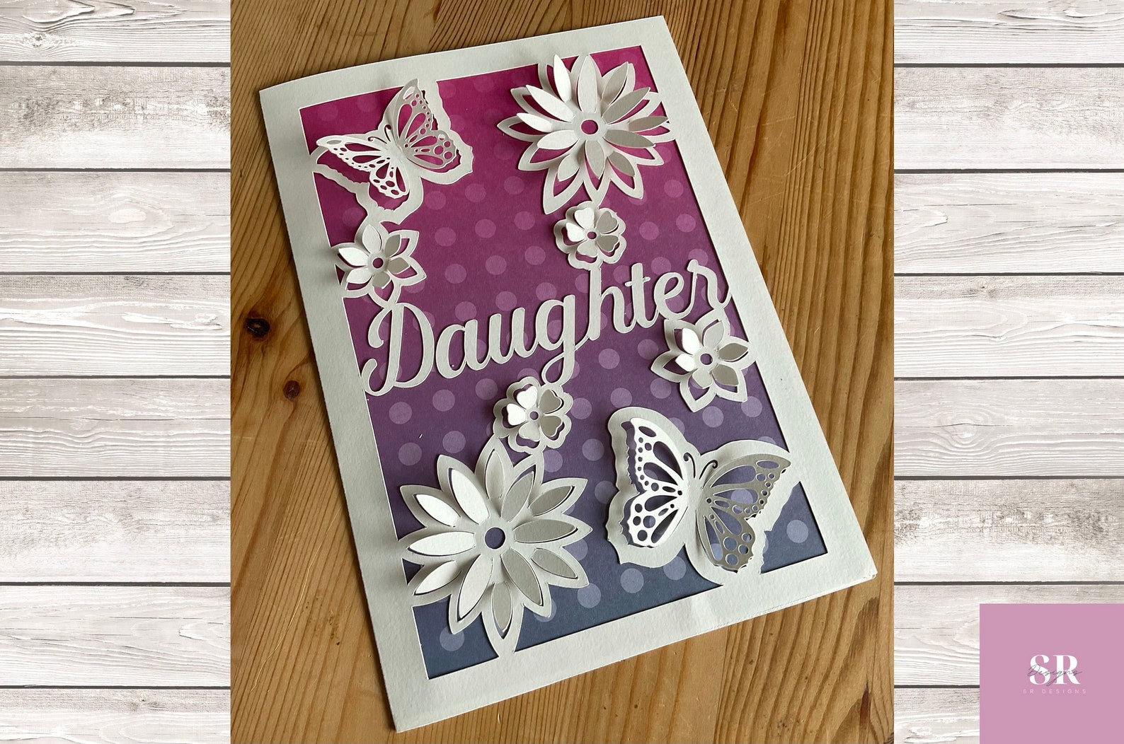 SVG: 3D/ pop up Daughter card digital download. Happy | Etsy