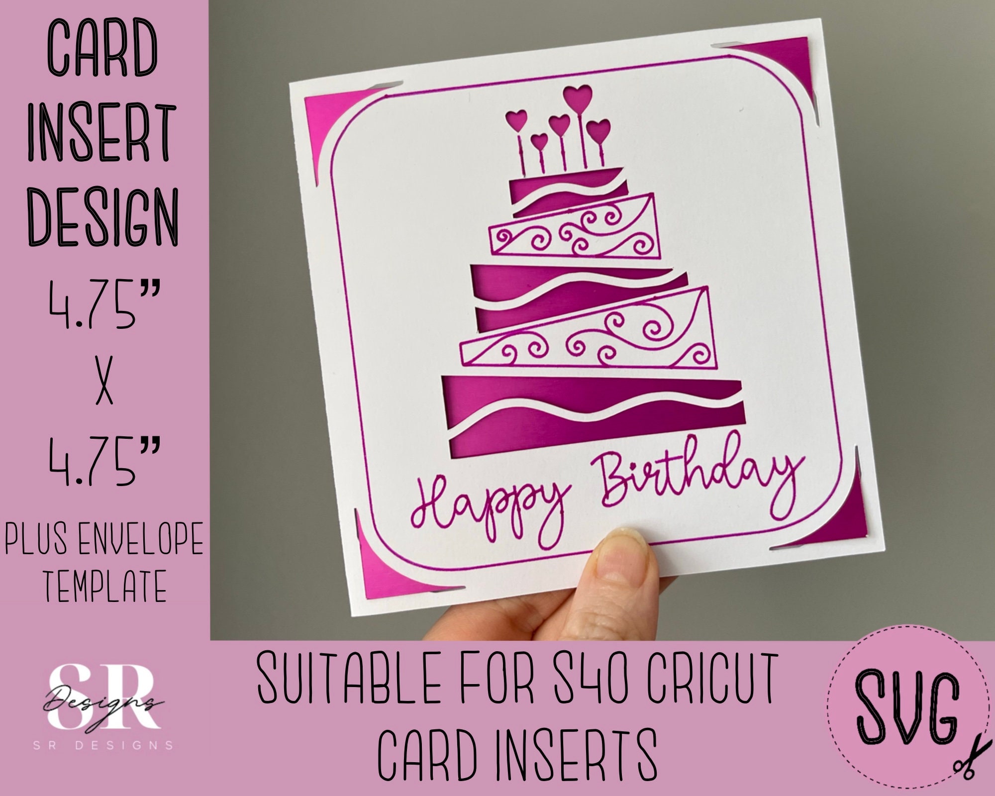 SVG: Birthday Insert Card. Cricut S40 Insert Card. Birthday - Etsy