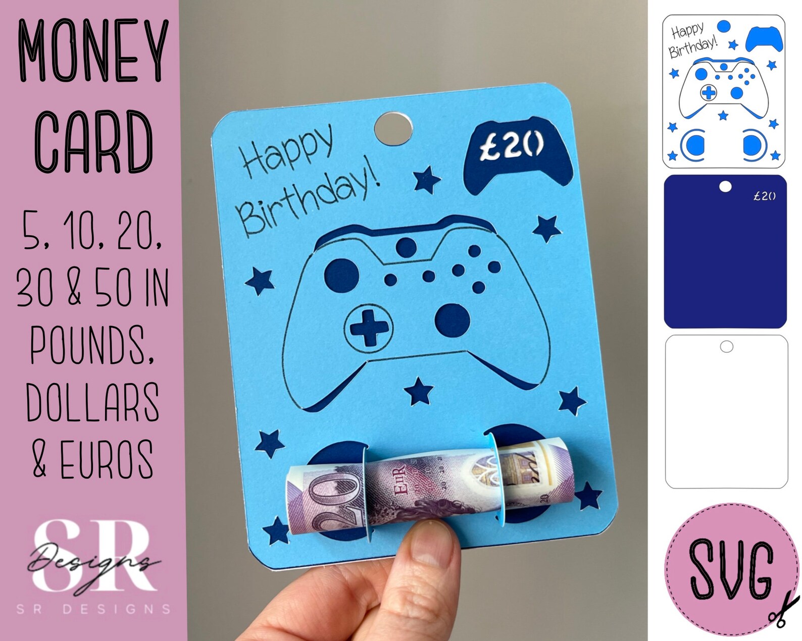 SVG: Birthday Money Card Bundle. Cricut Joy Friendly. Cut and Draw Card ...