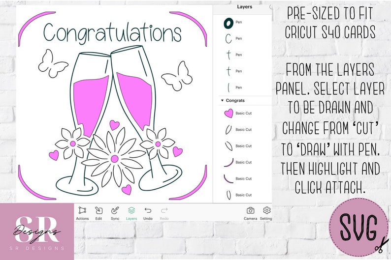 SVG: 3D Congratulations Insert Card. Cricut S40 Insert Card. - Etsy