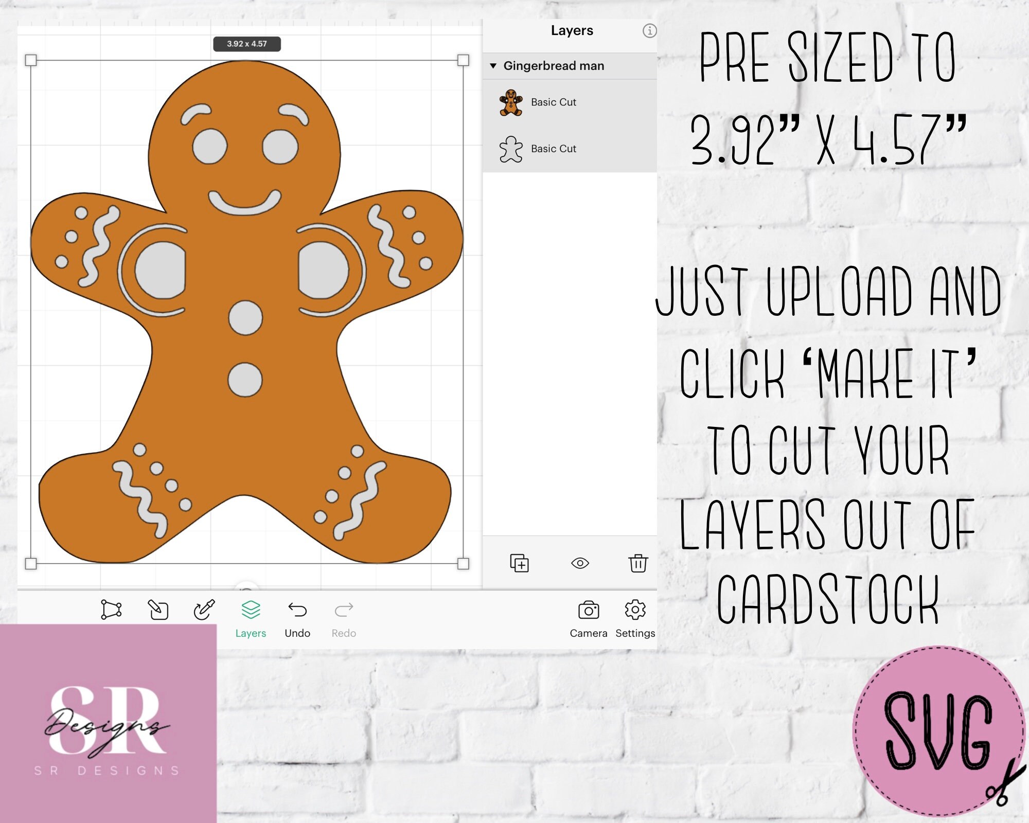 SVG: Gingerbread Man Money Card. Christmas Money Holder. - Etsy