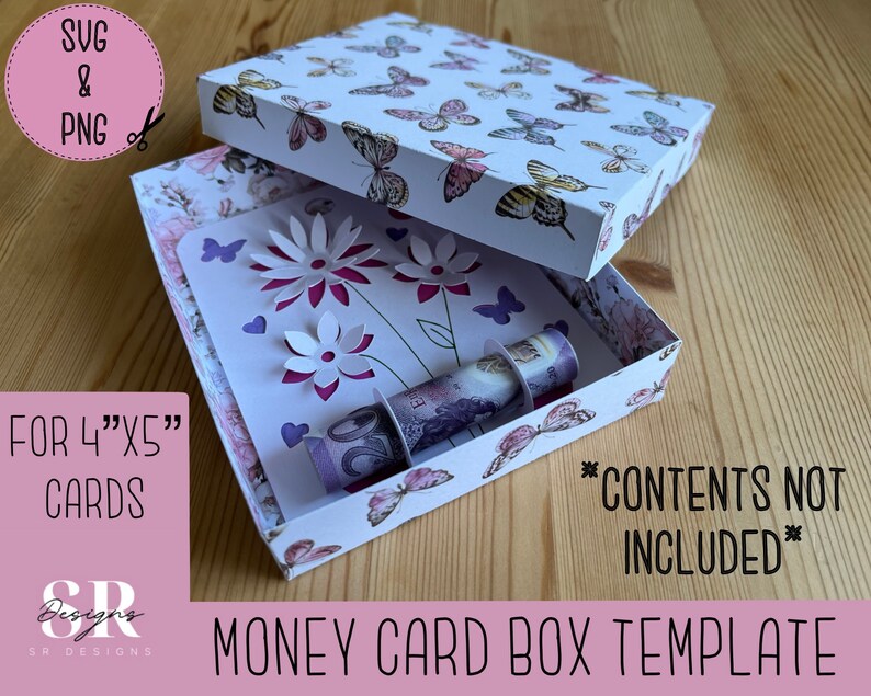 SVG: Money Card Box Template. Suitable for 4x5” Money Cards. Card Box ...