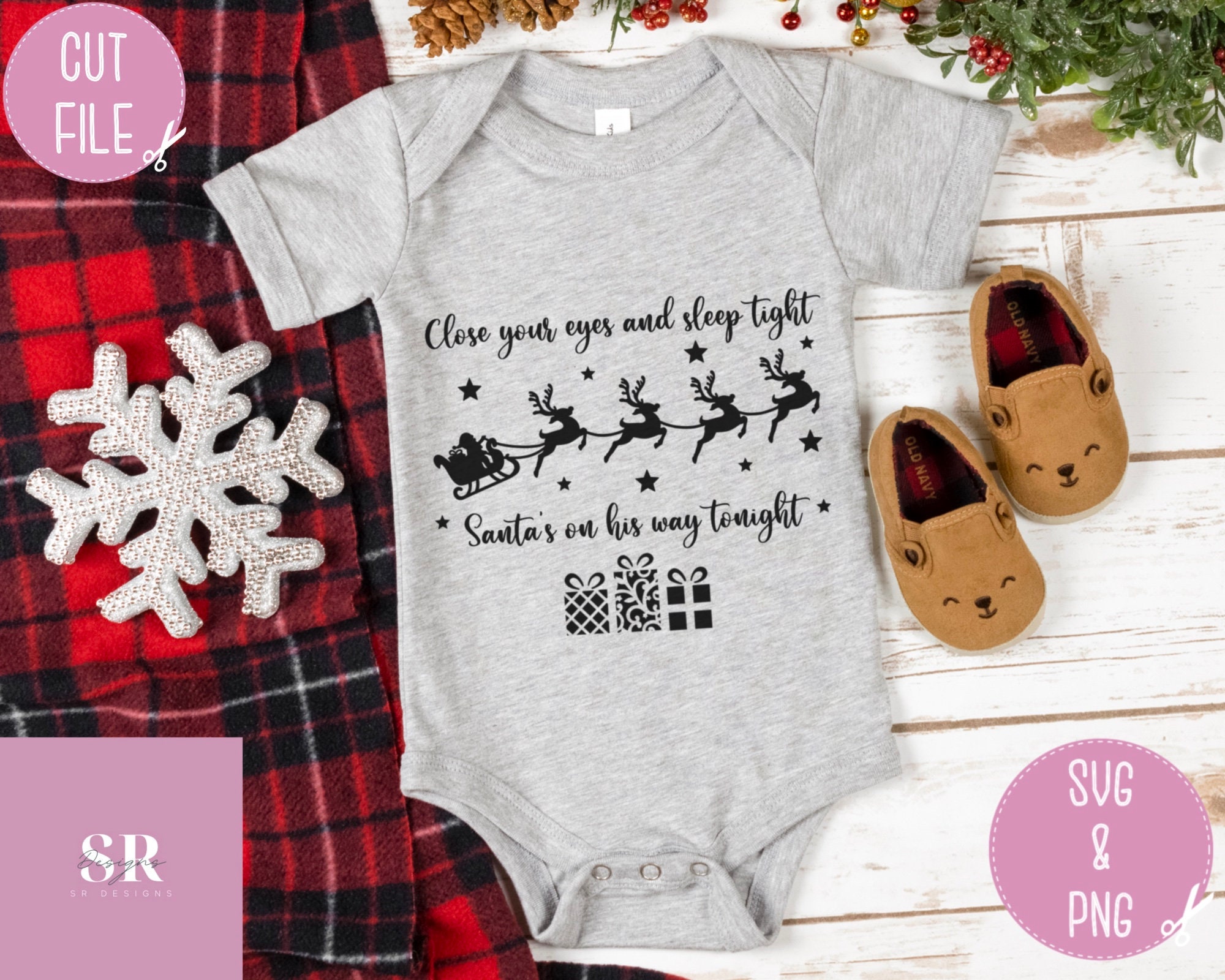 SVG: Santas on His Way. Christmas Eve Pyjama Svg. Close Your - Etsy UK
