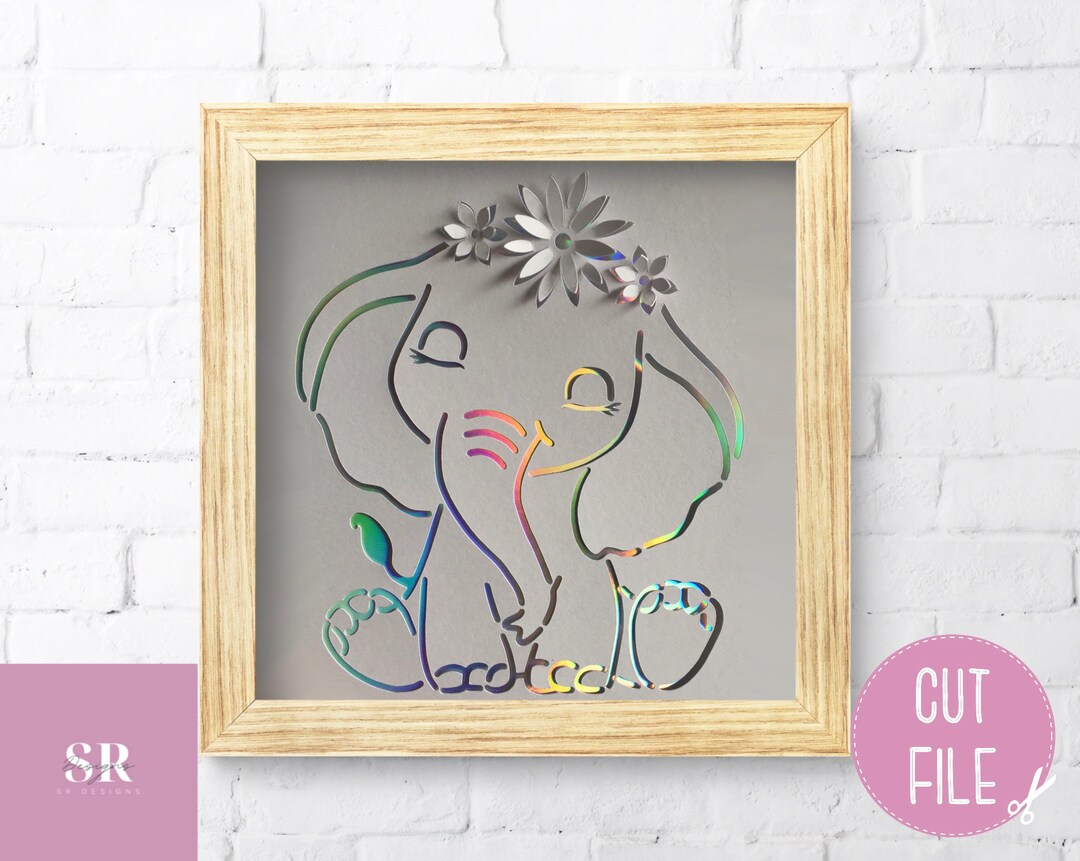 SVG: 3D Cute Elephant. Digital Download. Cute Elephant Card Cut File ...