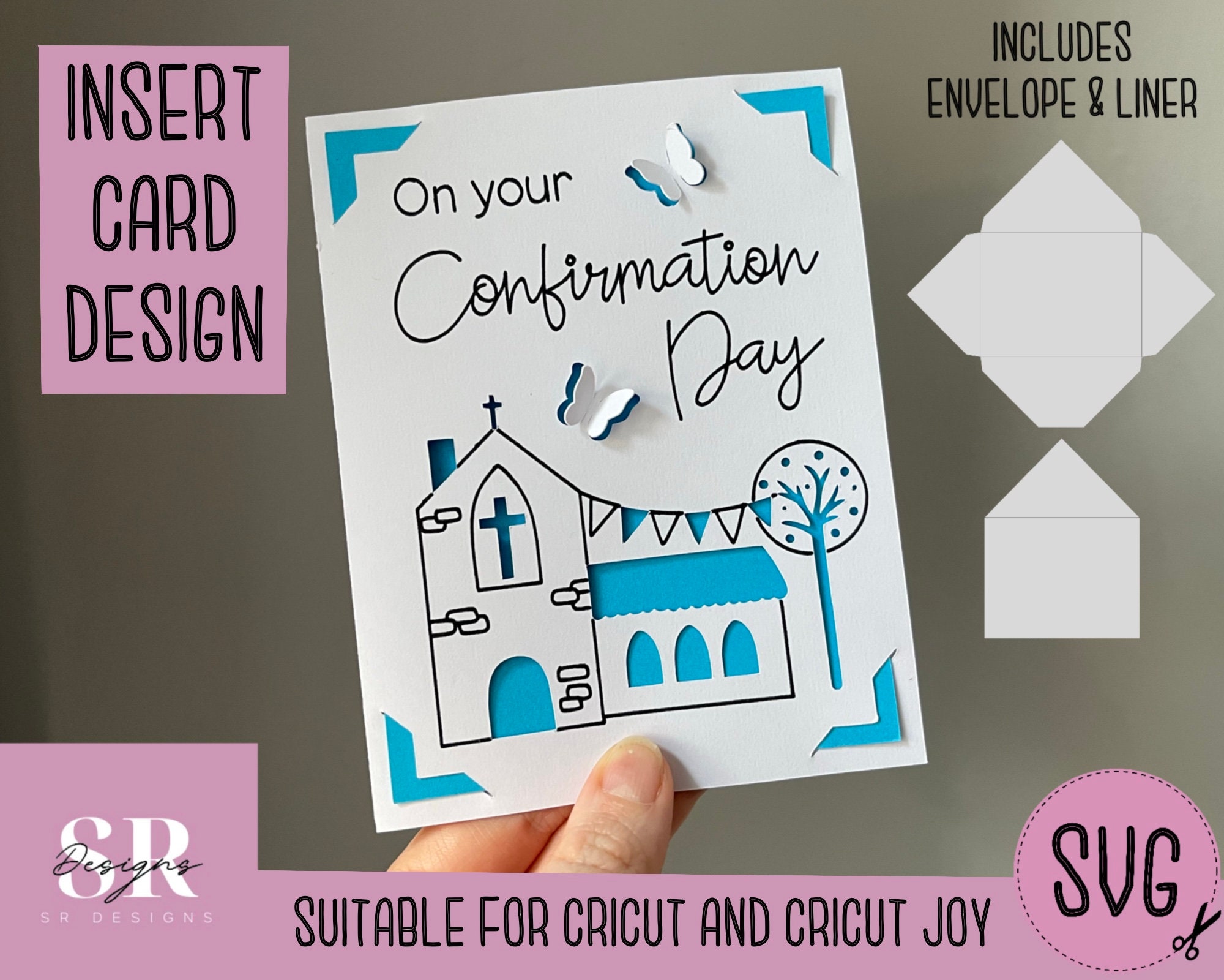 SVG: Confirmation Insert Card. Cricut Joy Friendly. Draw and Cut Card ...