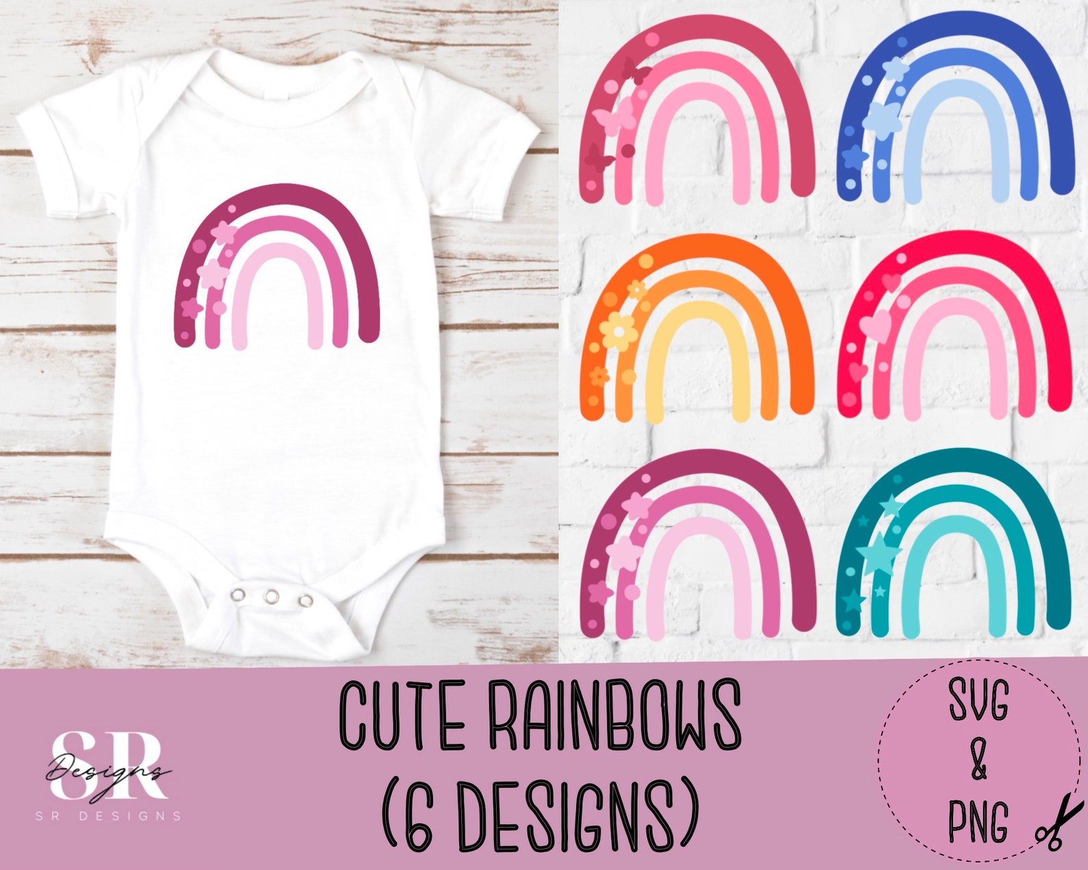 SVG: Cute Rainbow Bundle. Rainbow Svg. Layered Rainbow Svg. - Etsy UK