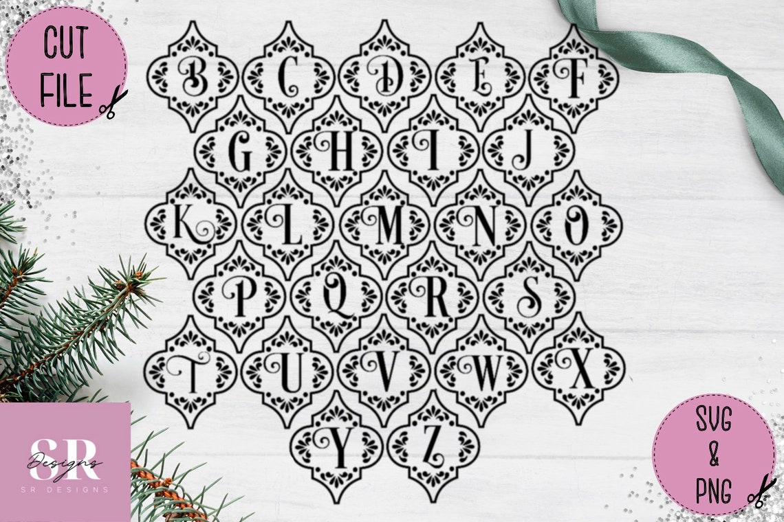 SVG: Arabesque Alphabet Ornament Bundle. Vinyl Cutting. - Etsy
