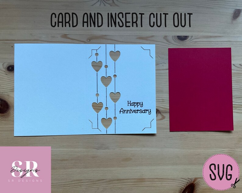 SVG: Anniversary Insert Card. Cricut Joy Friendly. Draw and - Etsy