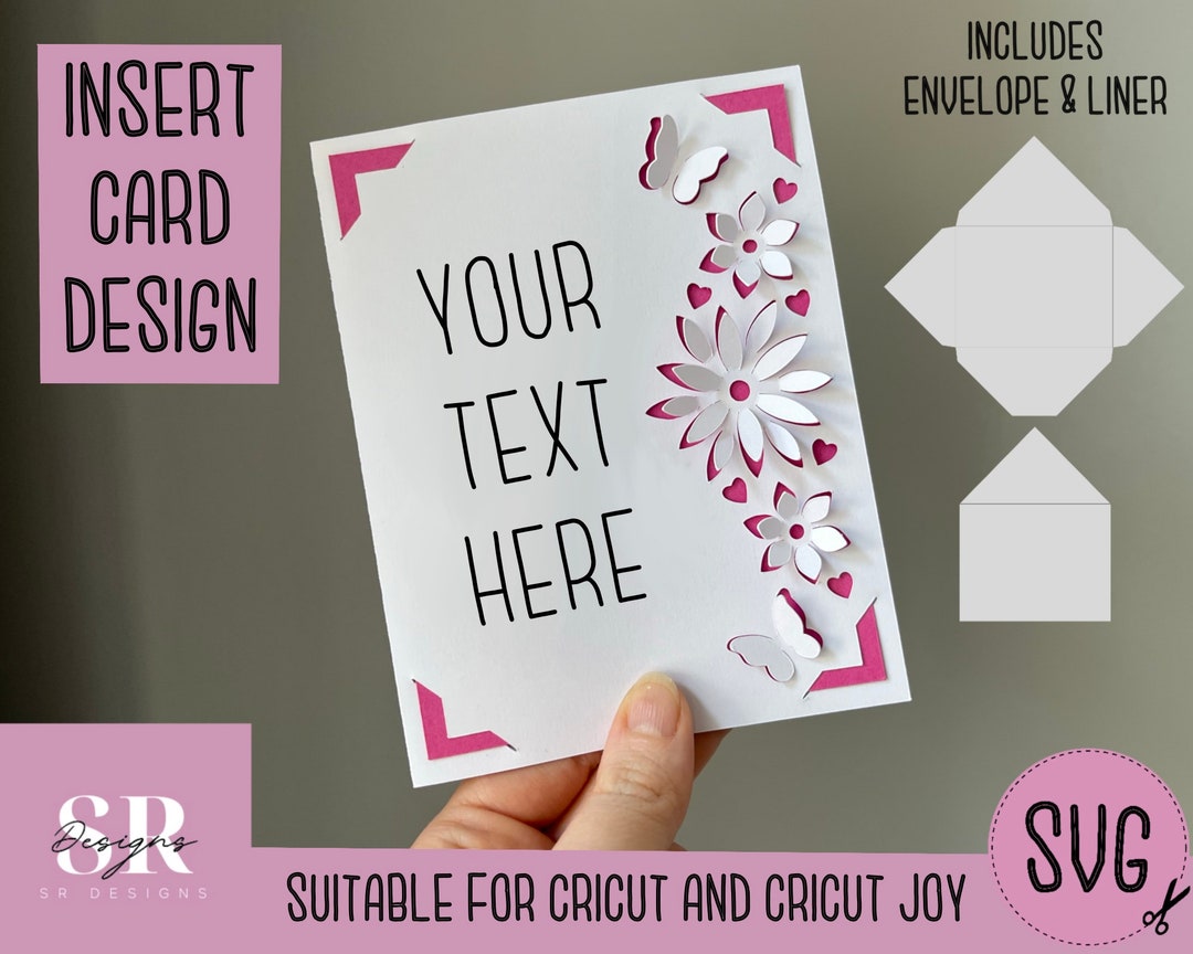 SVG: 3D Floral Card Blank Insert Card. Cricut Joy Friendly. Draw and ...