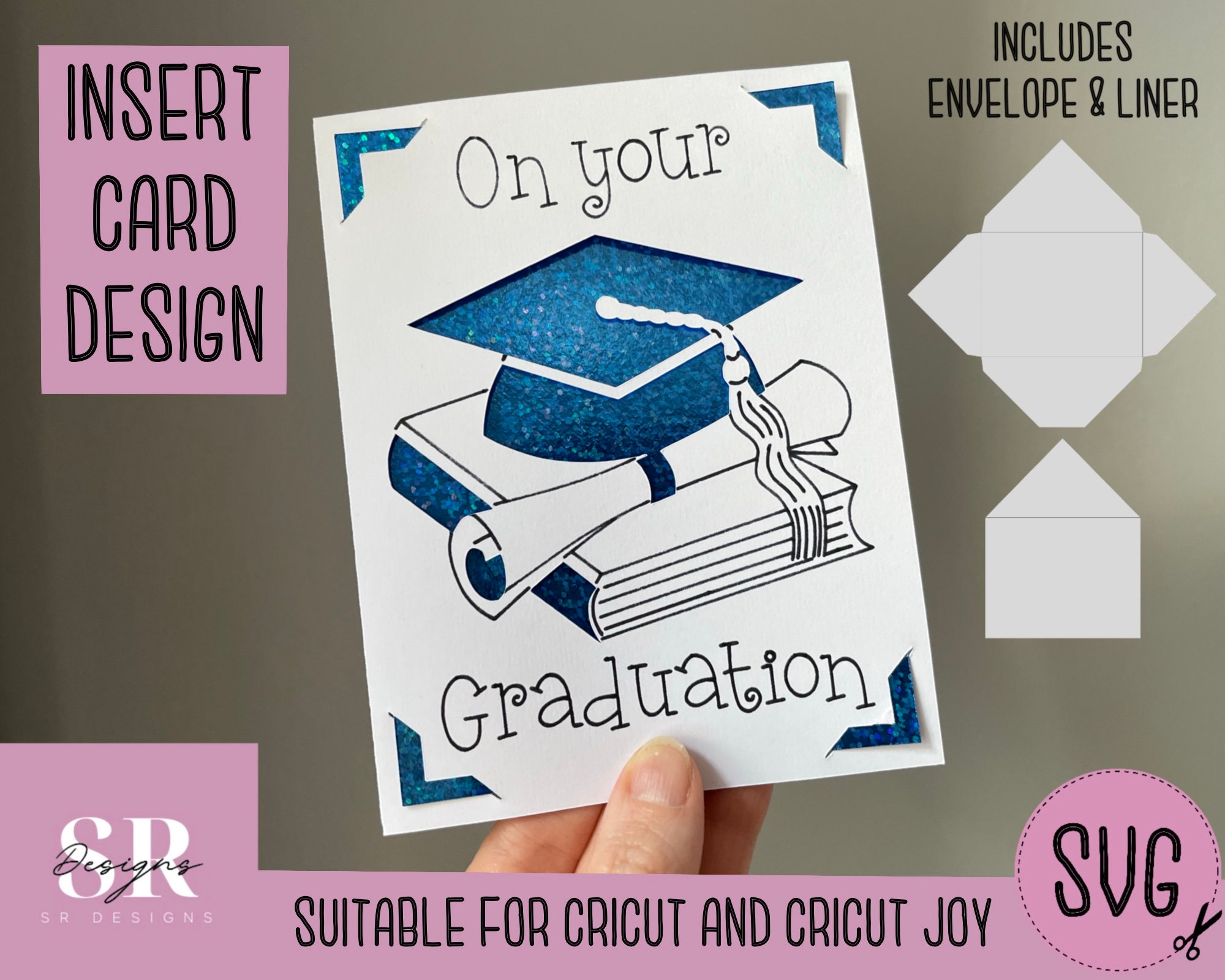 SVG: Graduation Insert Card. Cricut Joy Friendly. Draw and Cut - Etsy