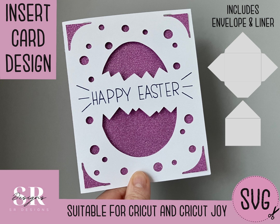 SVG: Easter Insert Card. Cricut Joy Friendly. Draw and Cut Card Design ...